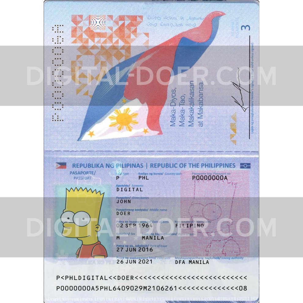 Philippines Passport Editable Template Psd
